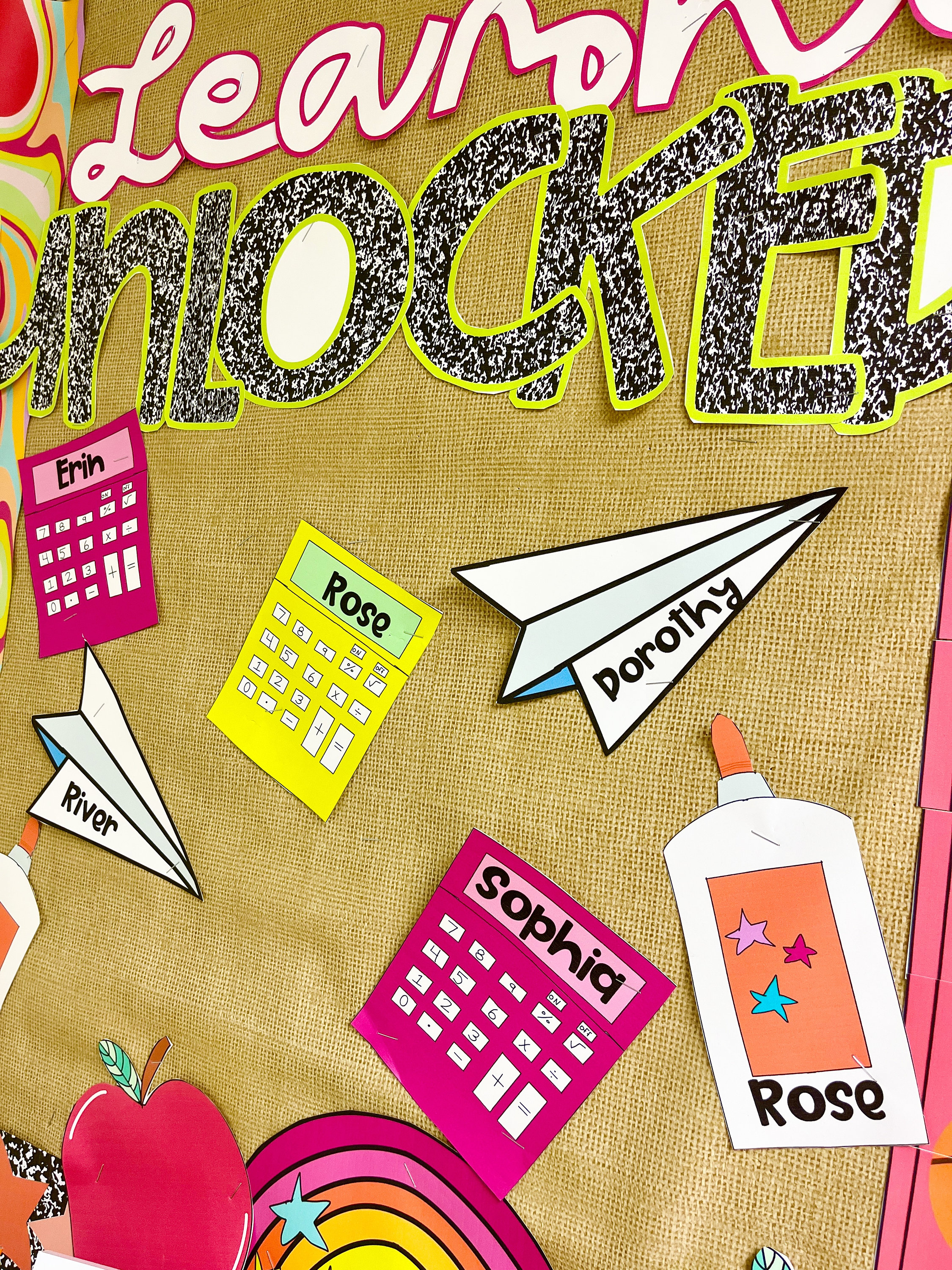 Learning Unlocked! - Back to School Bulletin Board Set/90s Retro ...