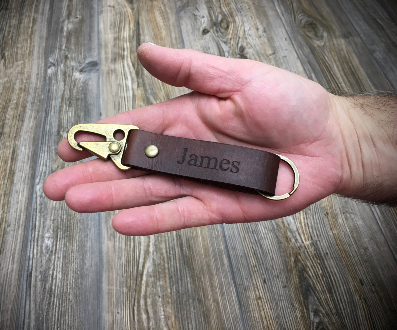 PERSONALIZED Leather Keychain, Custom Leather Keychain, Handmade in the ...