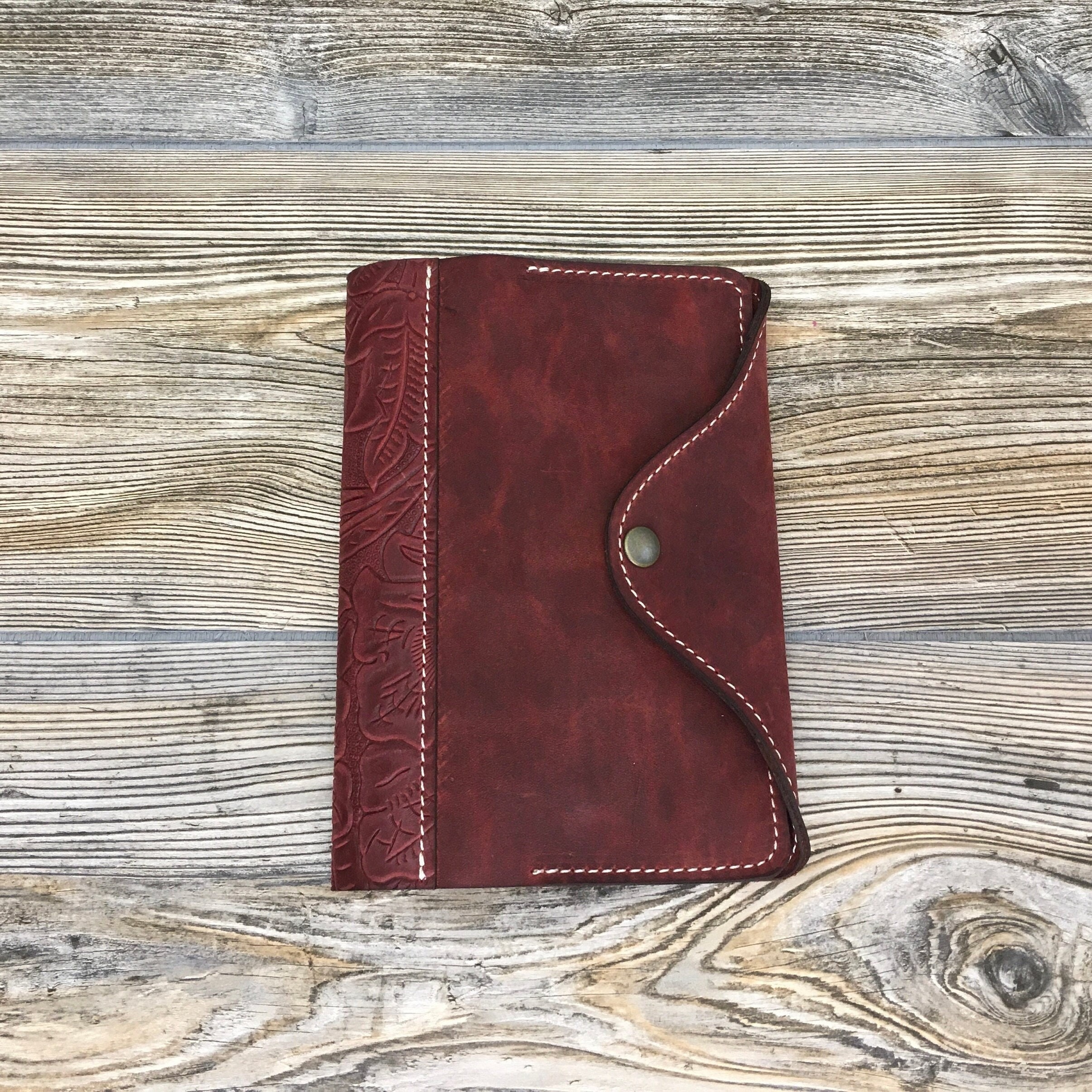 Custom Red Leather BIBLE Cover PERSONALIZED Leather Journal | Etsy