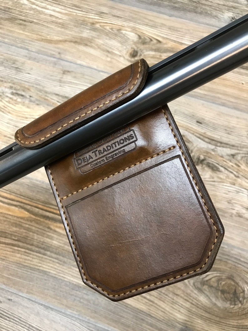 PERSONALIZED Leather Barrel Rest & Protector, Competition Trap Shooting ...