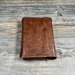 Custom Leather BIBLE Cover PERSONALIZED, Floral Embossed Leather Bible ...