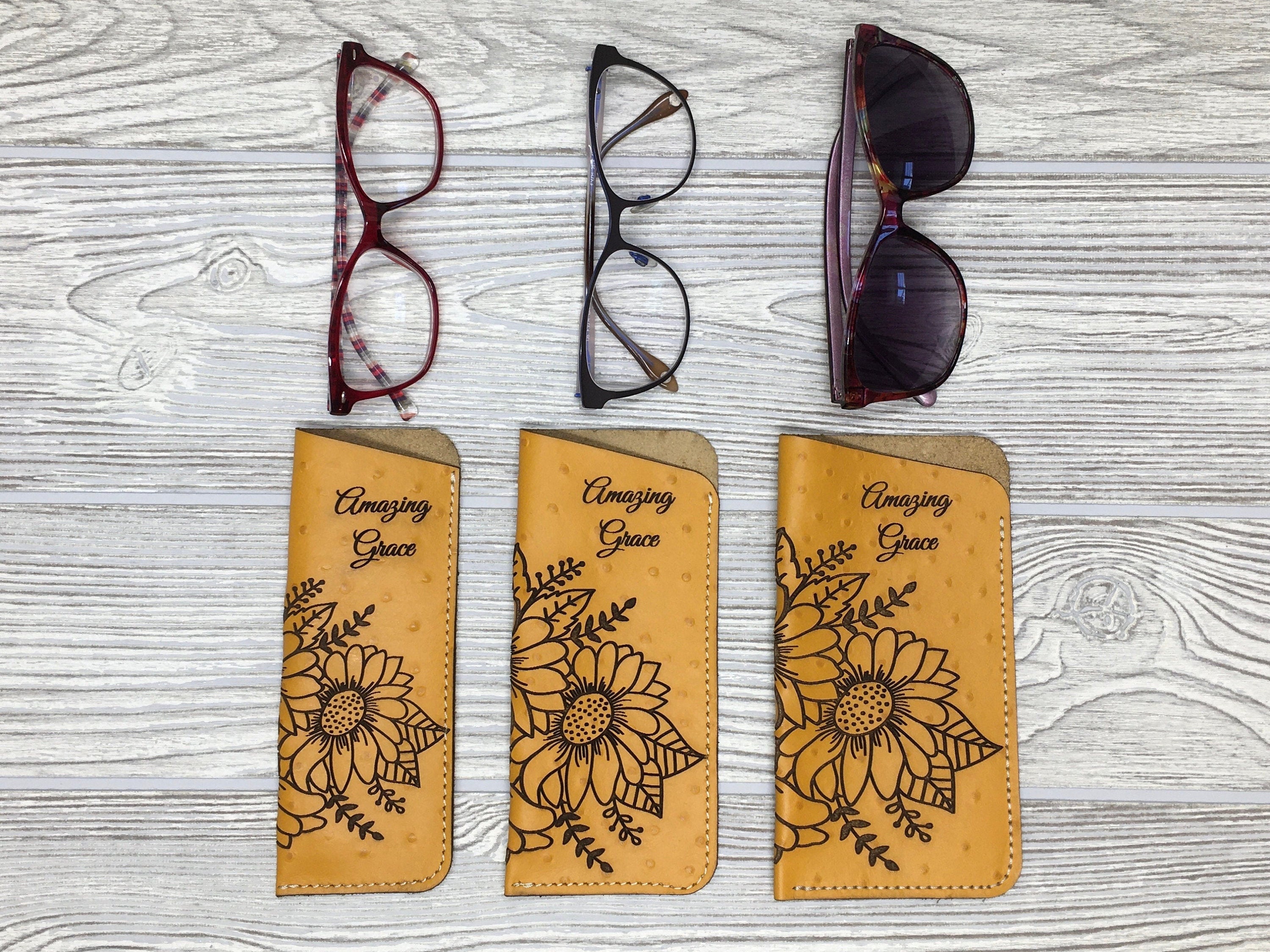 Personalized Leather Eyeglasses Case Leather Sunglasses Case | Etsy