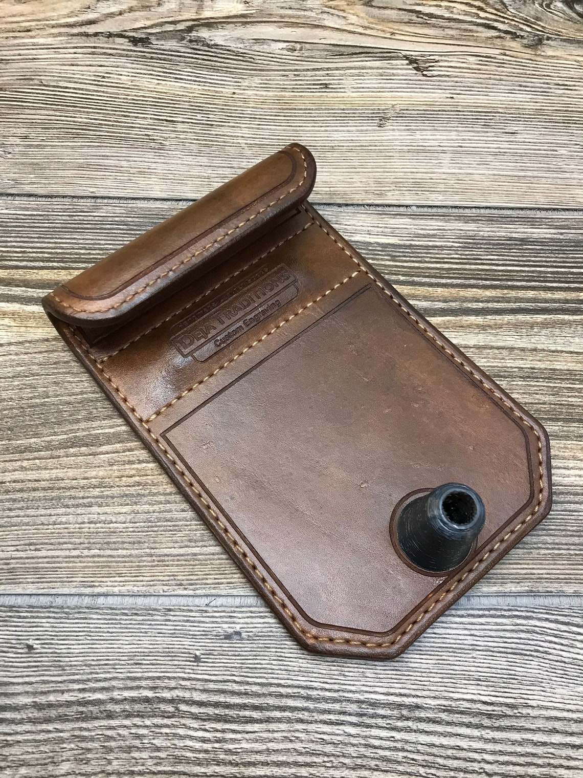 PERSONALIZED Leather Barrel Rest for Titanium or Stainless Steel Choke ...