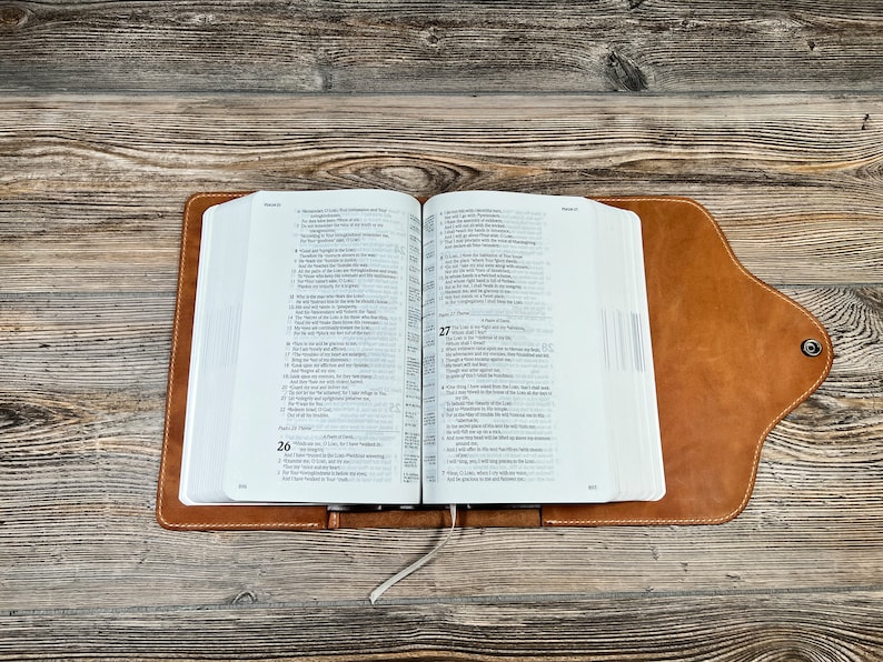 Custom Leather BIBLE Cover PERSONALIZED, Floral Embossed Leather Bible ...