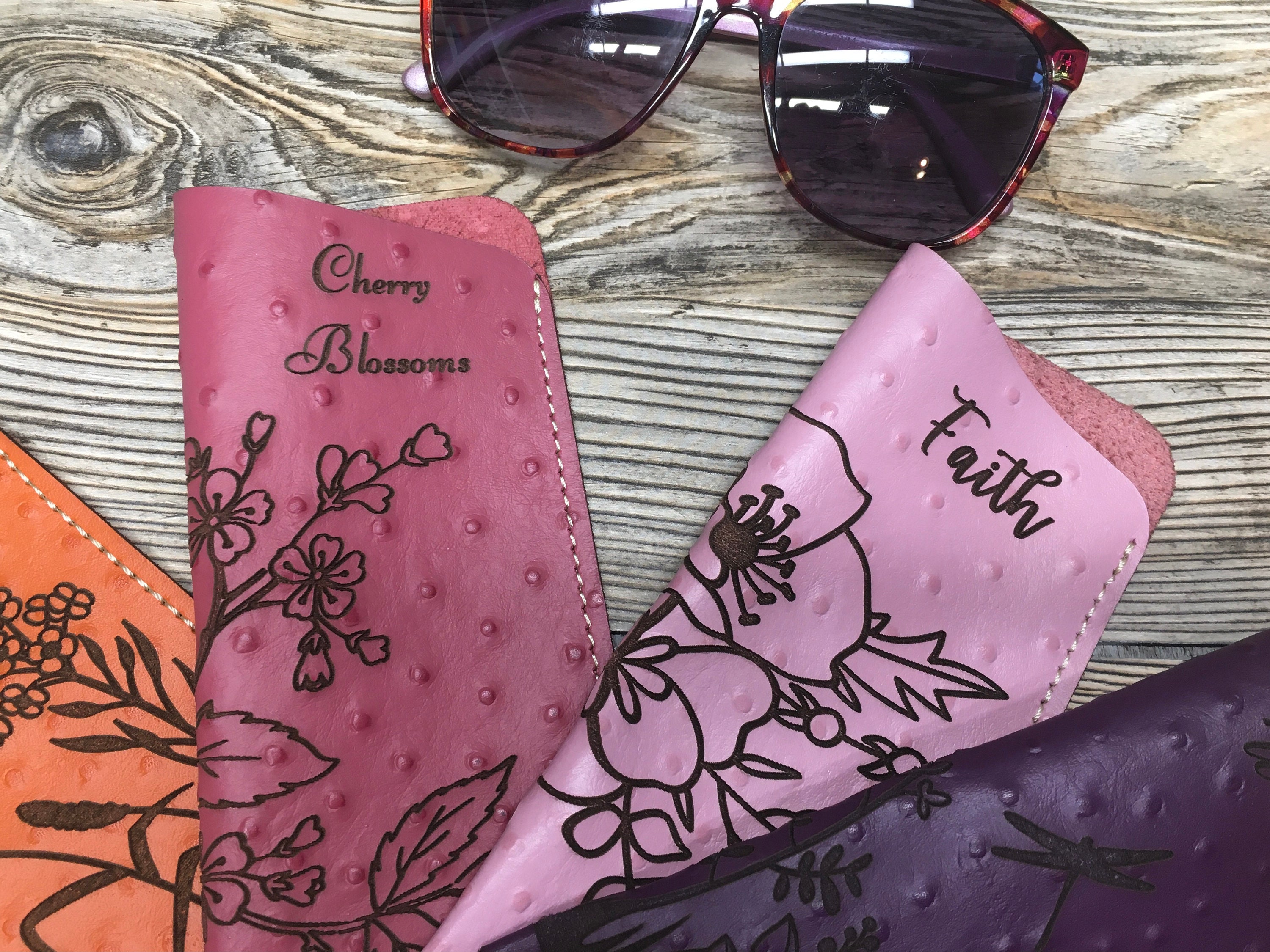Personalized Leather Eyeglasses Case Leather Sunglasses Case | Etsy