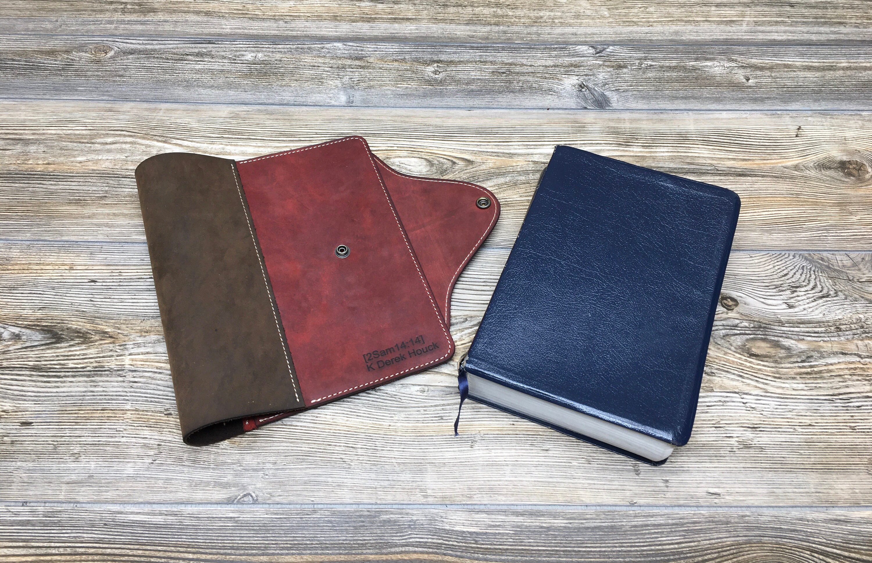 Custom Red & Brown Leather BIBLE Cover PERSONALIZED Leather - Etsy