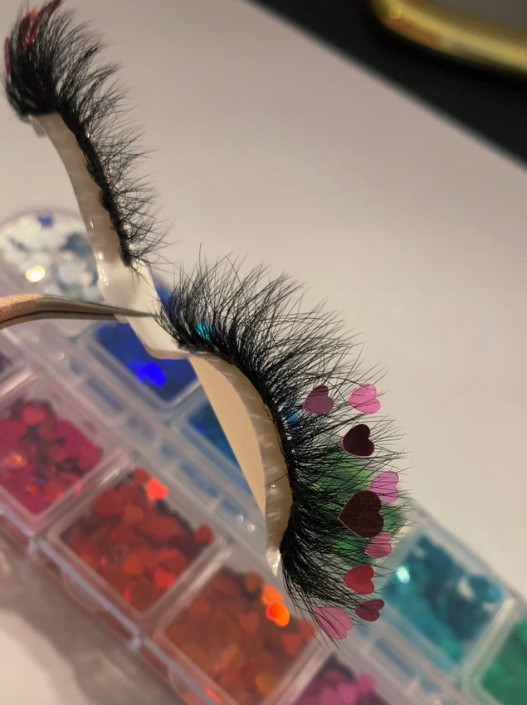 Colorful Heart Eyelashes | Custom Lashes | Makeup | Volume ...