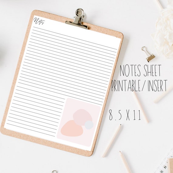 Note Insert Goodnotes Printable Template Lined Note | Etsy