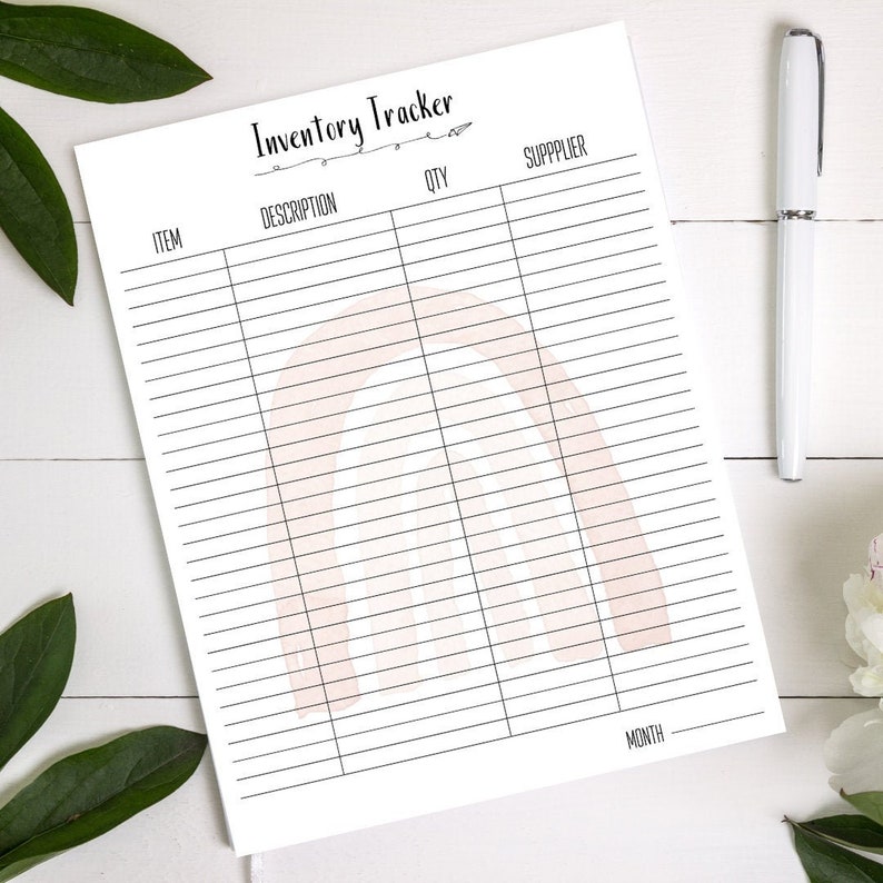 Product Inventory Printable Tracker Template Small Business Supply ...