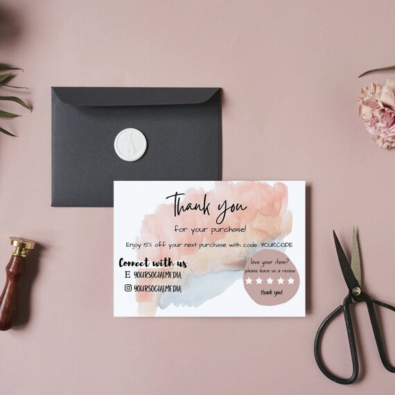 Thank you Card Thank You Template Printable Thank You Card | Etsy