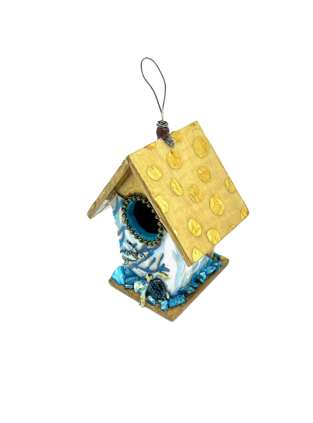 Miniature Turtle Birdhouse, New Home Gift, Handpainted, Hanging ...