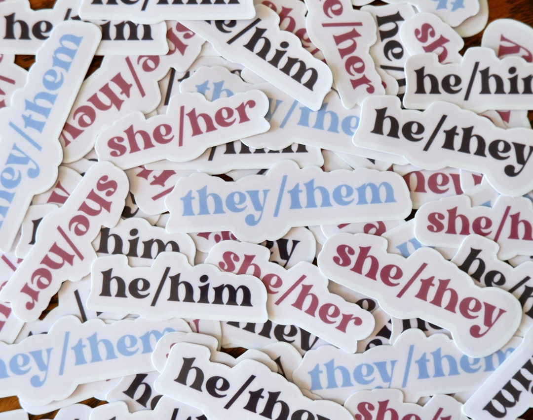 Pronoun Stickers | She/her, He/him, They/them, She/they, He/they ...