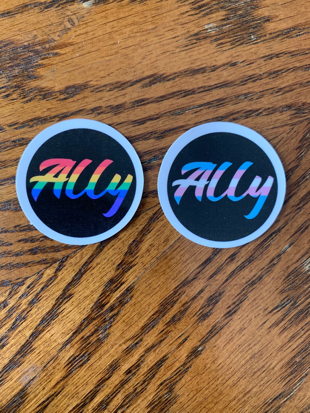 Ally Pride Stickers | Trans and Gay Circle Stickers - Etsy