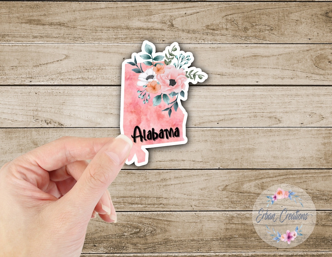 Alabama Vinyl Sticker, State Decal Matte Sticker, State of Alabama ...