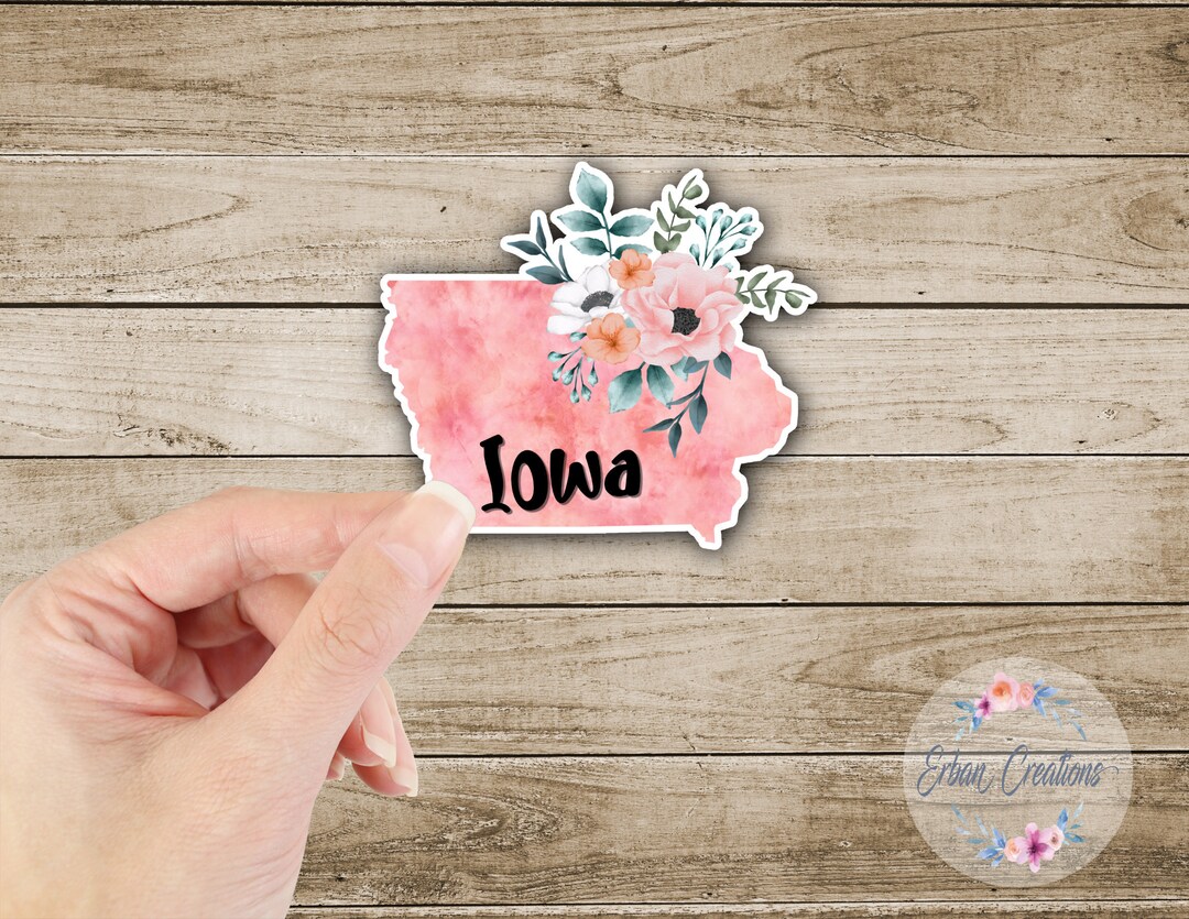 Iowa State Sticker: Floral Matte Vinyl Decal - Etsy