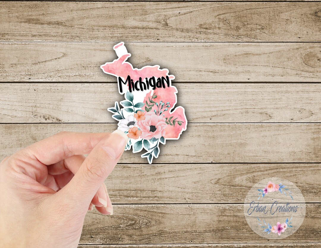 Michigan Vinyl Sticker, State Decal Matte Sticker, State of Michigan ...