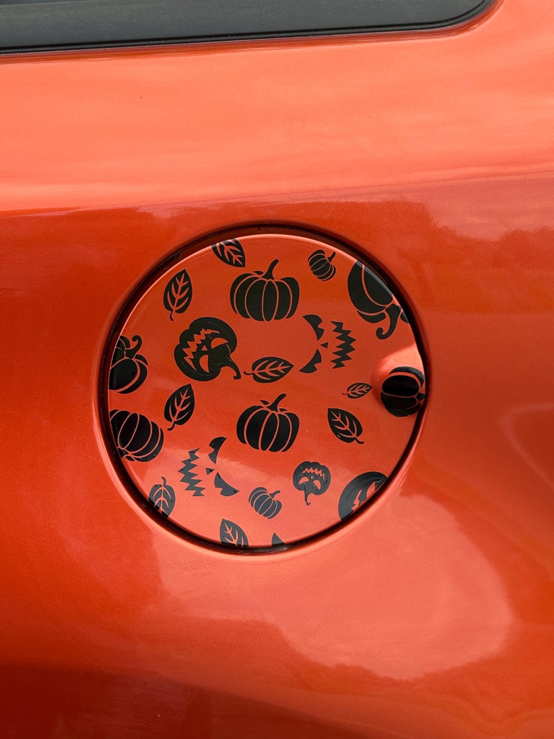 Pumpkin Gas Cover Car Decal - Etsy