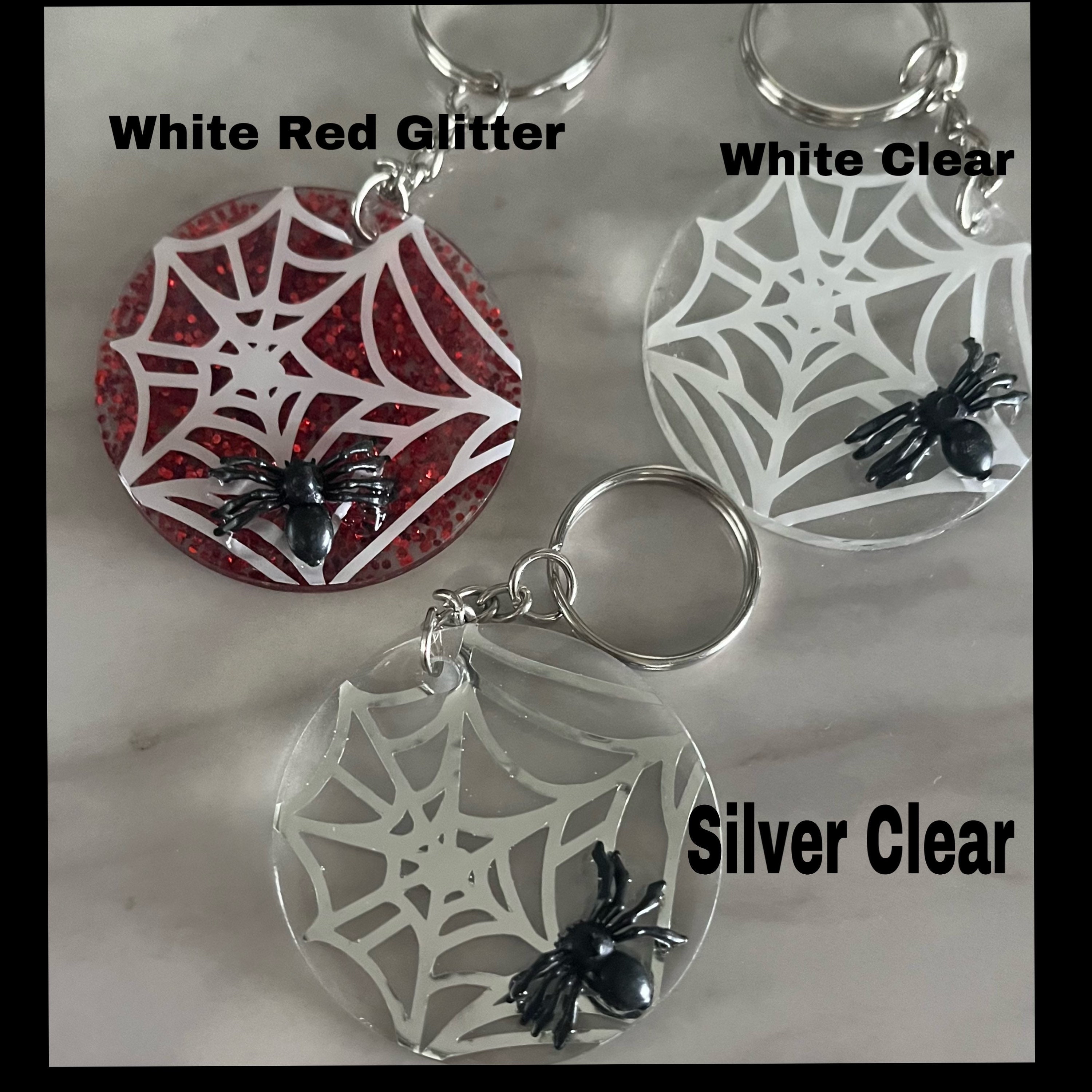 Spiderweb With Spider Keychain - Gothic Keychain - Etsy