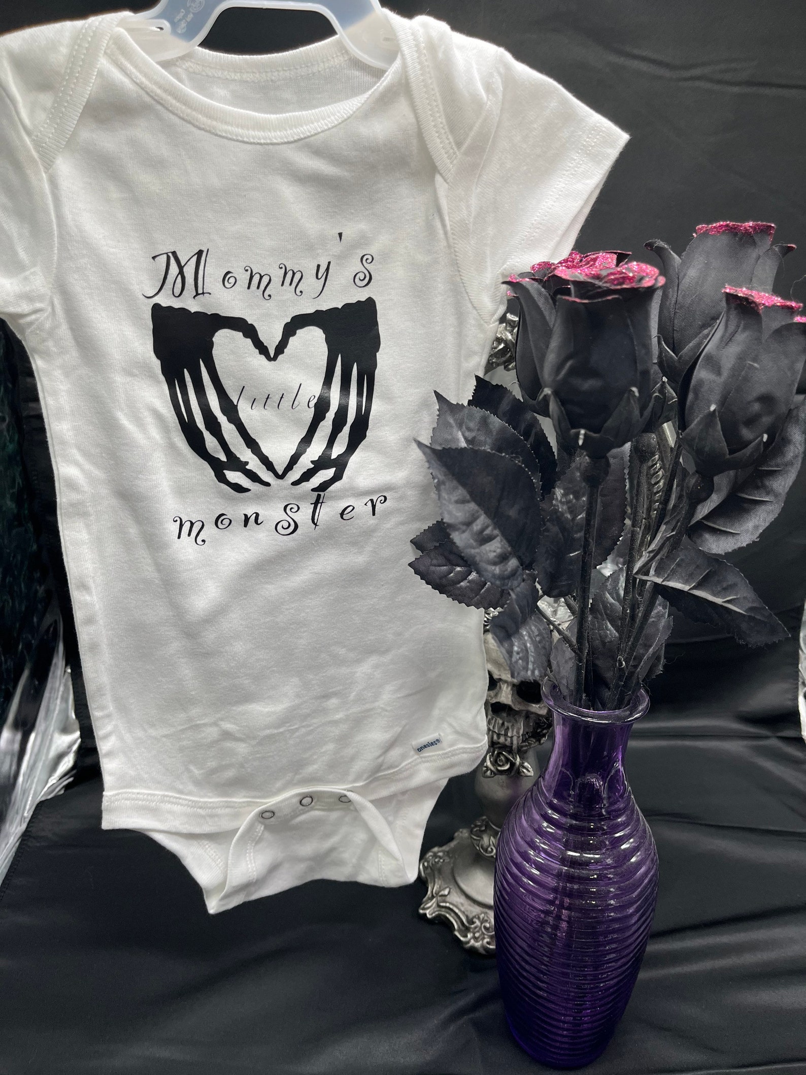 Goth Baby Clothes Mommy's Little Monster Spooky Baby Bodysuit ready to ...