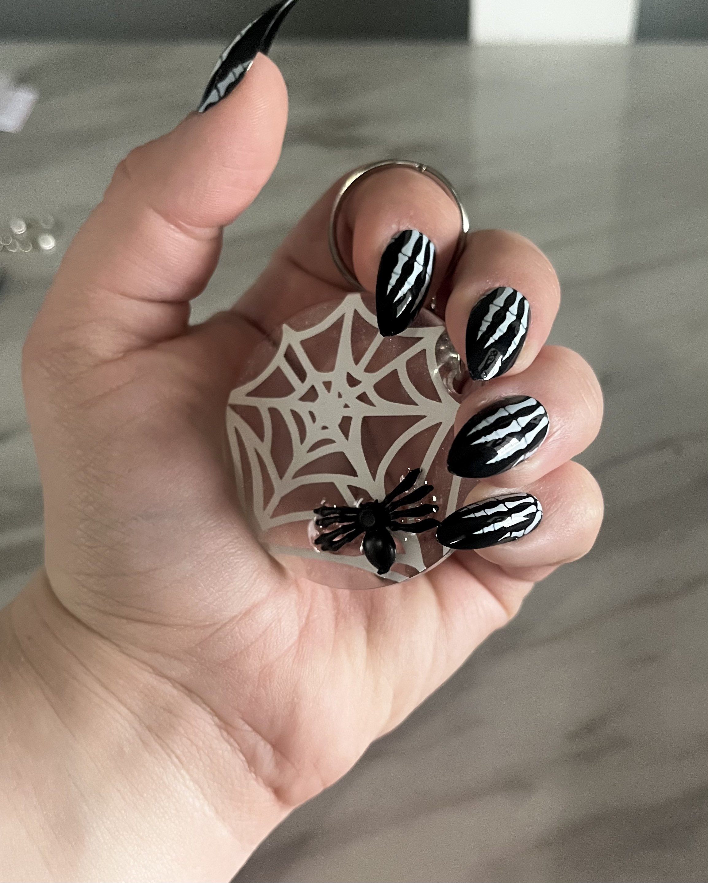 Spiderweb With Spider Keychain - Gothic Keychain - Etsy