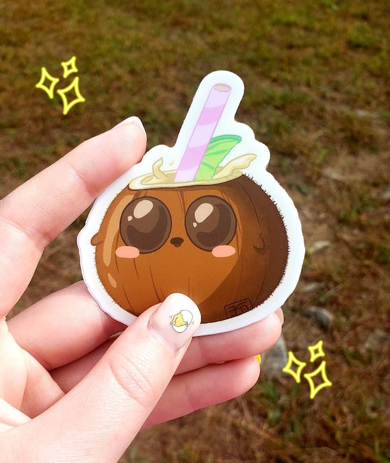 Kawaii Coconut Sticker - Etsy