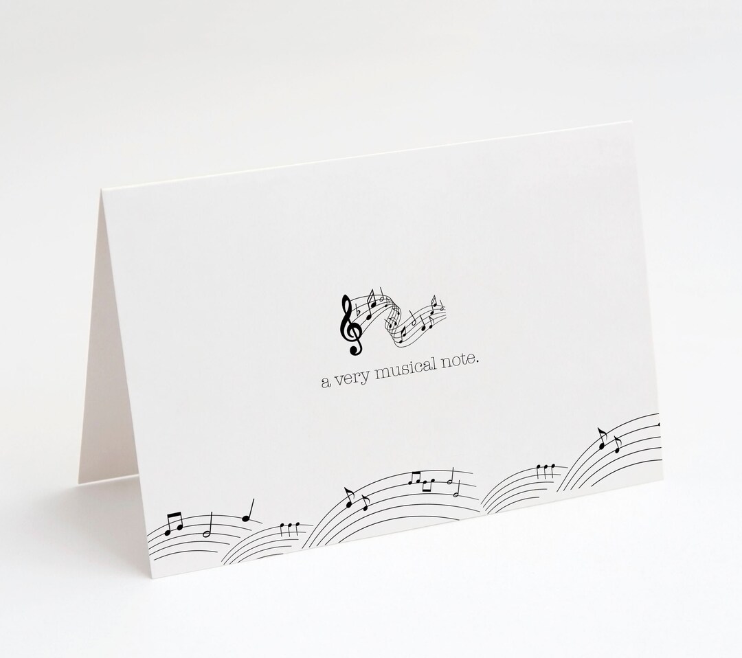 A Very Musical Note Note Card W/ White Envelopes (25 Count) - Etsy