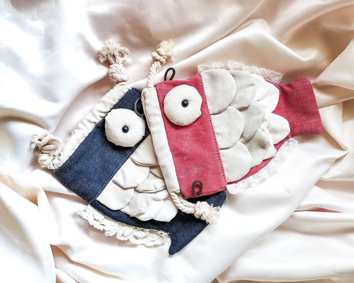 Cute Fish Bag Small Pouch Gift Idea Casual Bag Denim Bag | Etsy