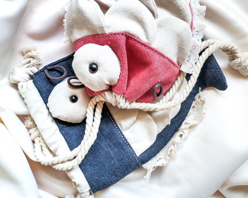Cute Fish Bag Small Pouch Gift Idea Casual Bag Denim Bag - Etsy