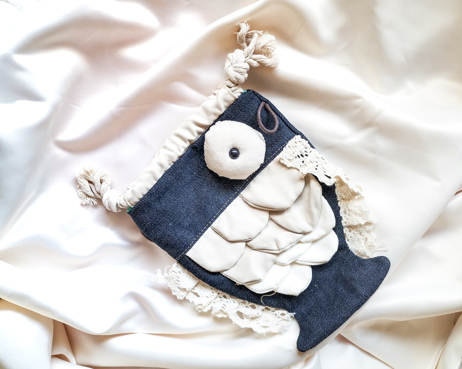 Cute Fish Bag Small Pouch Gift Idea Casual Bag Denim Bag | Etsy