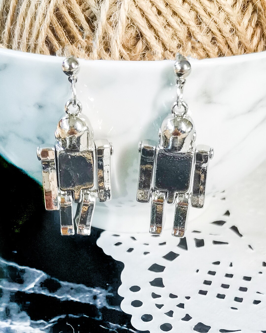 Pendientes robots pendientes lindos colgantes de orejas - Etsy España