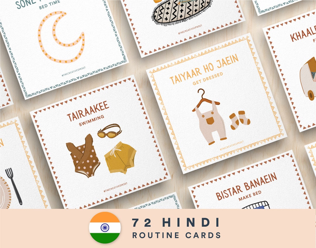 Hindi Routine Chart, Routine Checklist, Routine Cards, Daily Rhythm ...