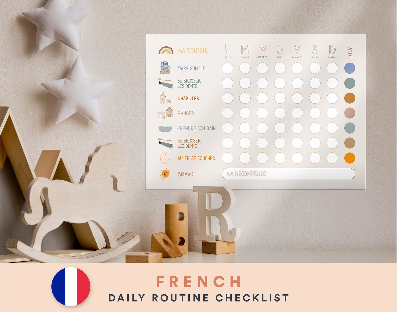 French Daily Routine Checklist, French Routine Checklist, Daily Rhythm ...