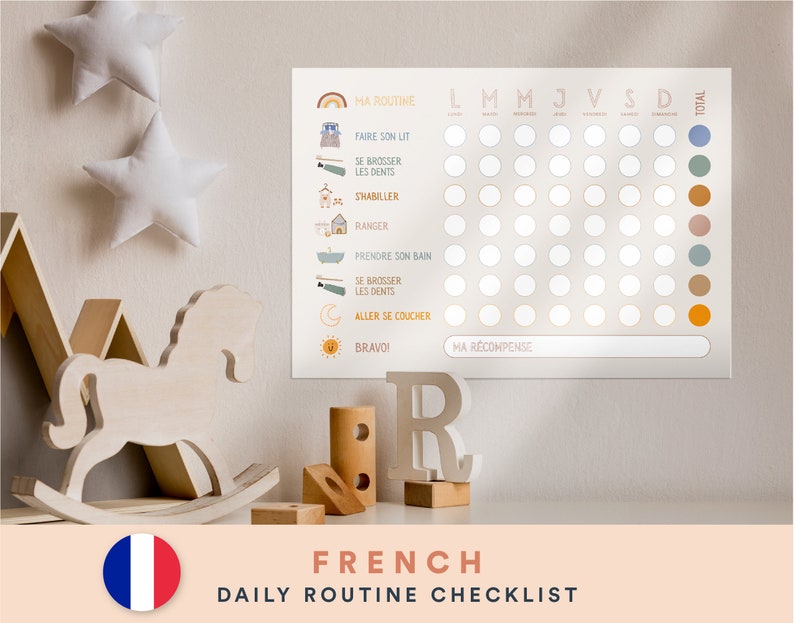 French Daily Routine Checklist French Routine Checklist - Etsy