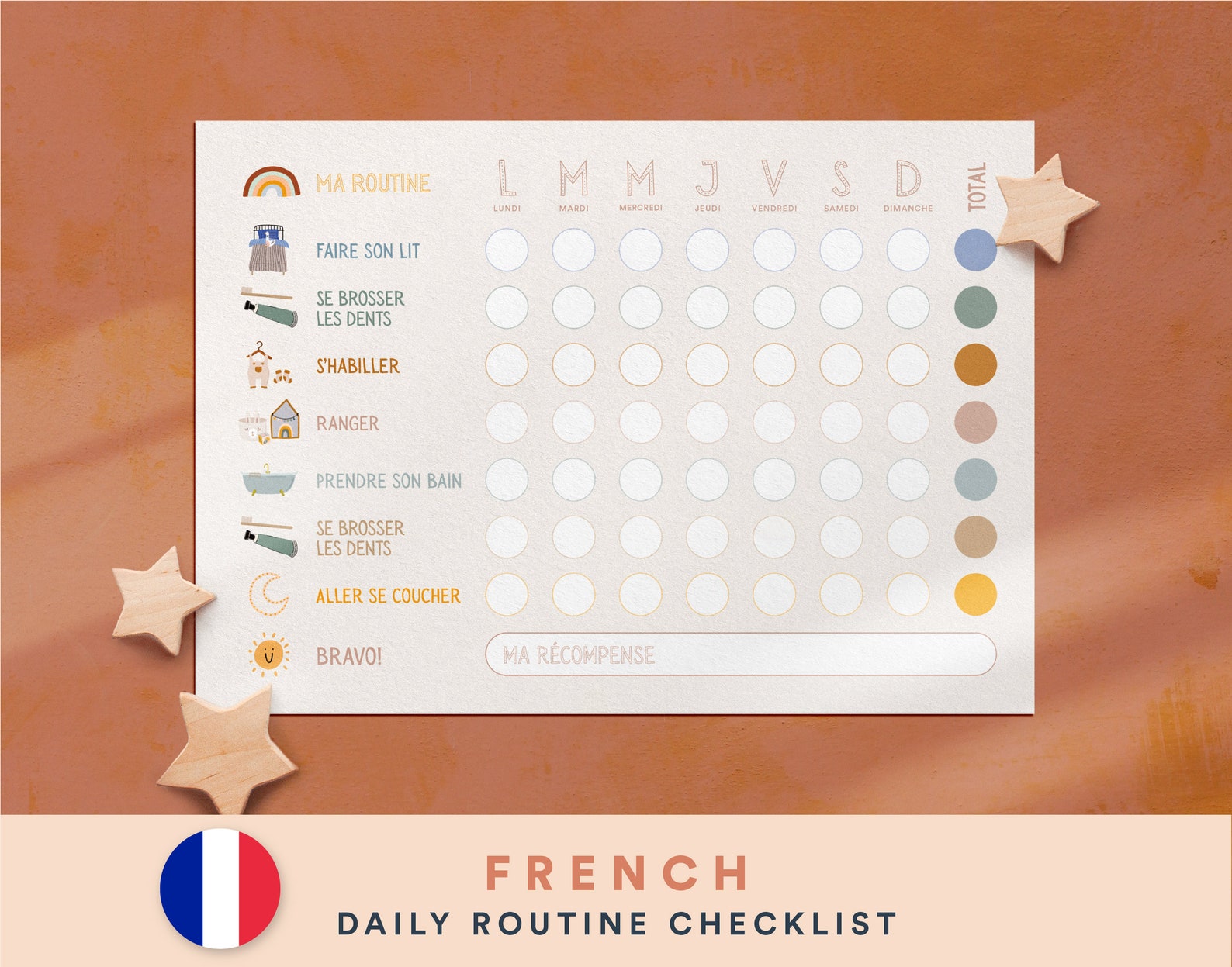 French Daily Routine Checklist French Routine Checklist - Etsy