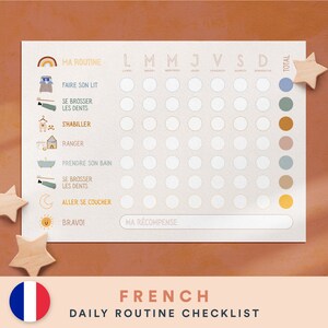 French Daily Routine Checklist, French Routine Checklist, Daily Rhythm ...