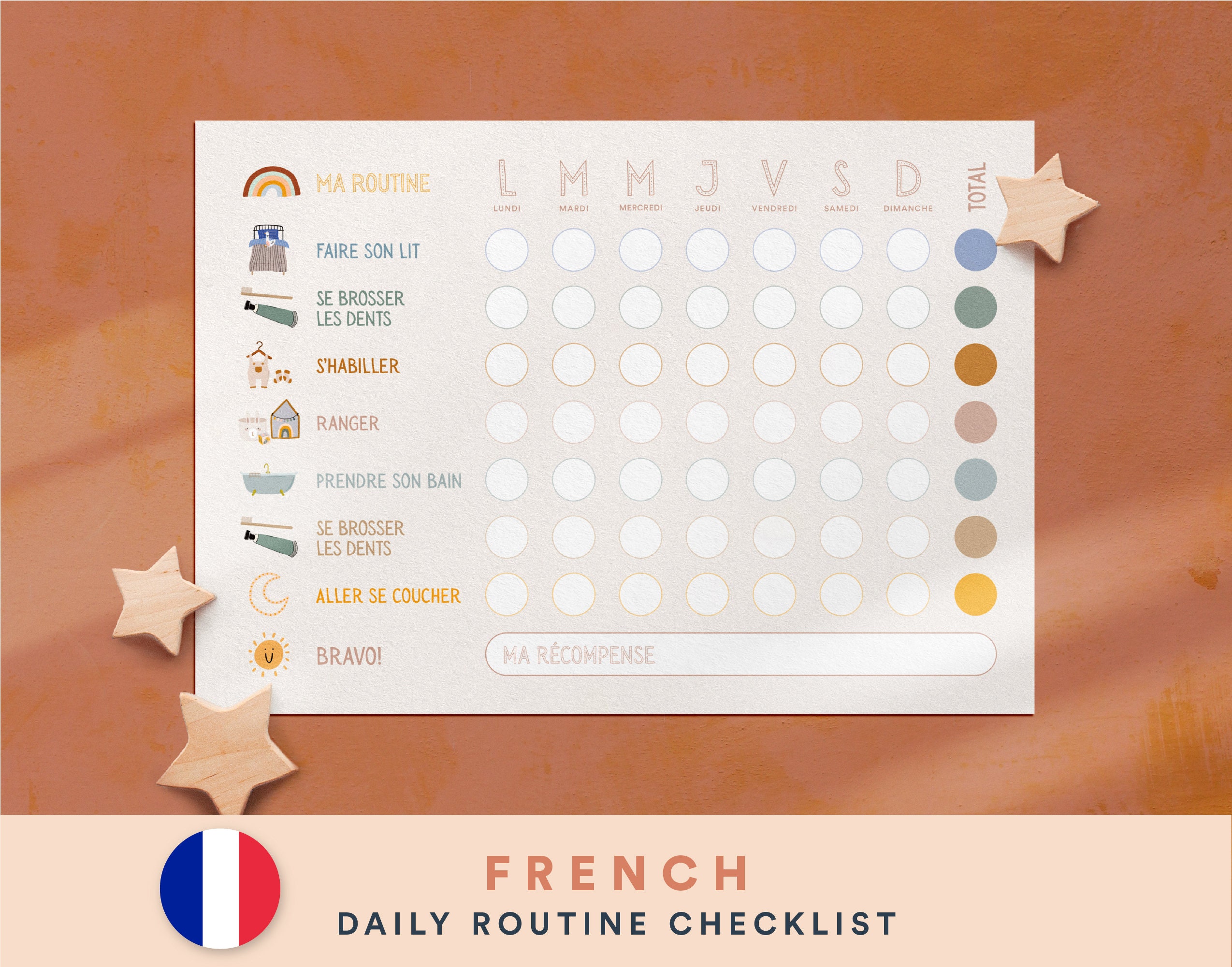 Daily Routine Clipart French