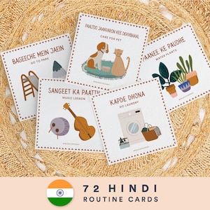 Hindi Routine Chart, Routine Checklist, Routine Cards, Daily Rhythm ...