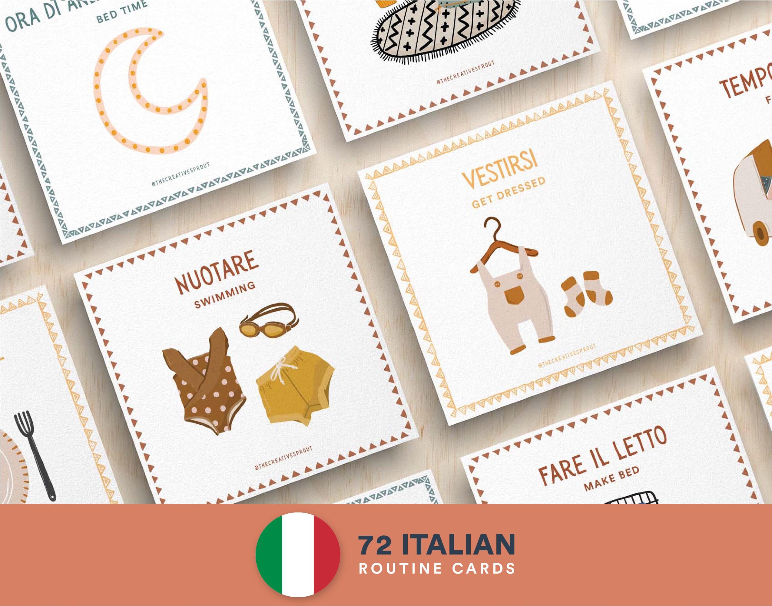Italian Routine Chart Routine Checklist Routine Cards Daily - Etsy