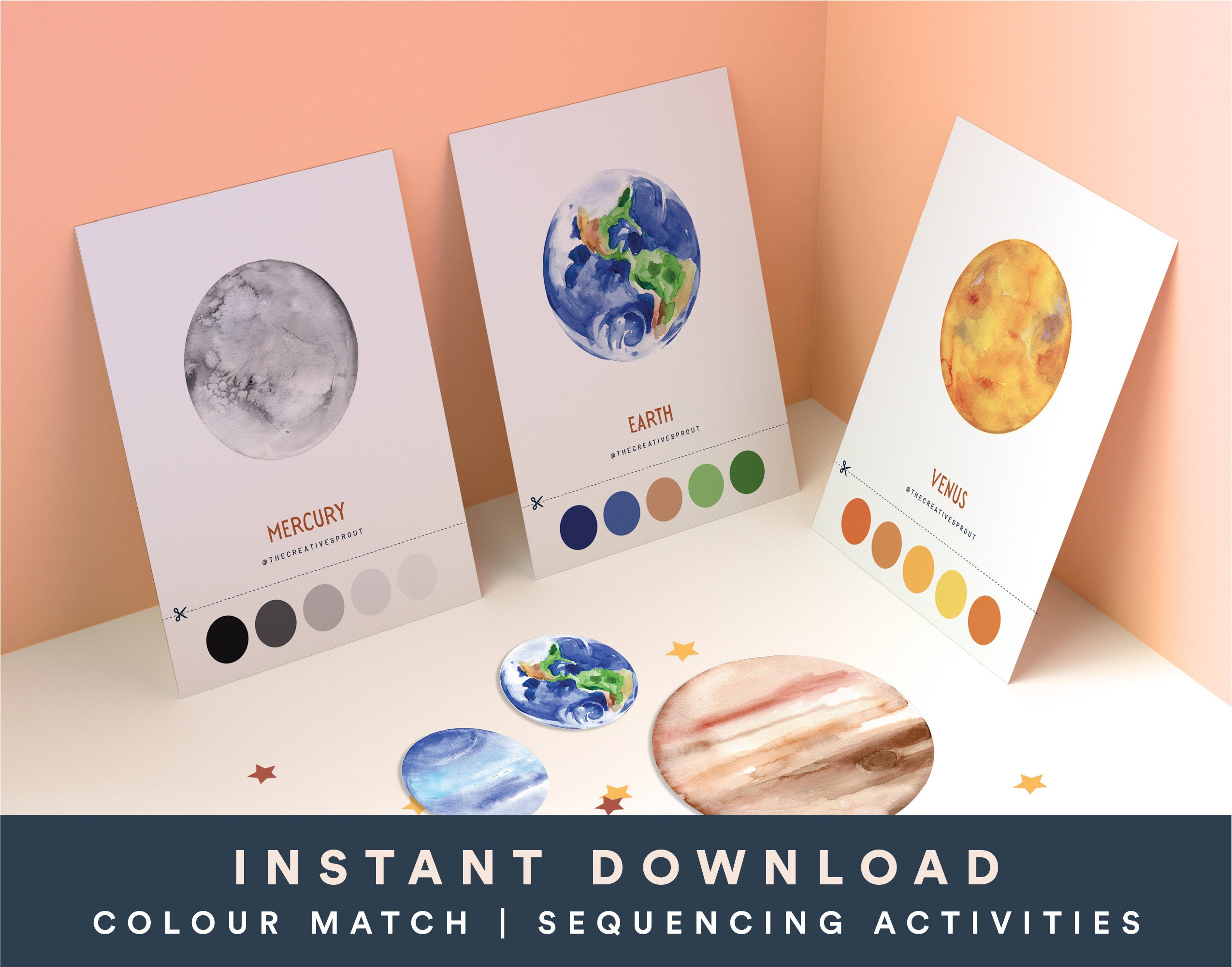 Space Activities Solar System Moon Phases Montessori | Etsy