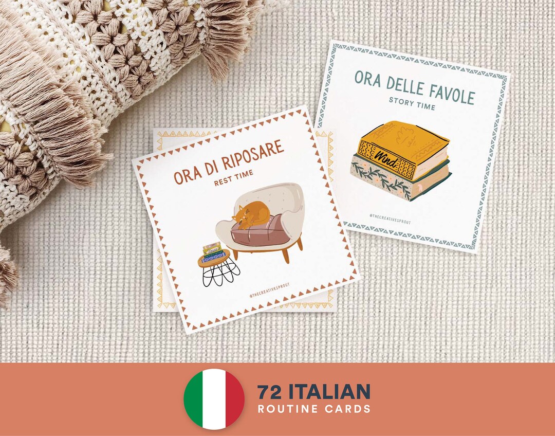 Italian Routine Chart, Routine Checklist, Routine Cards, Daily Rhythm ...