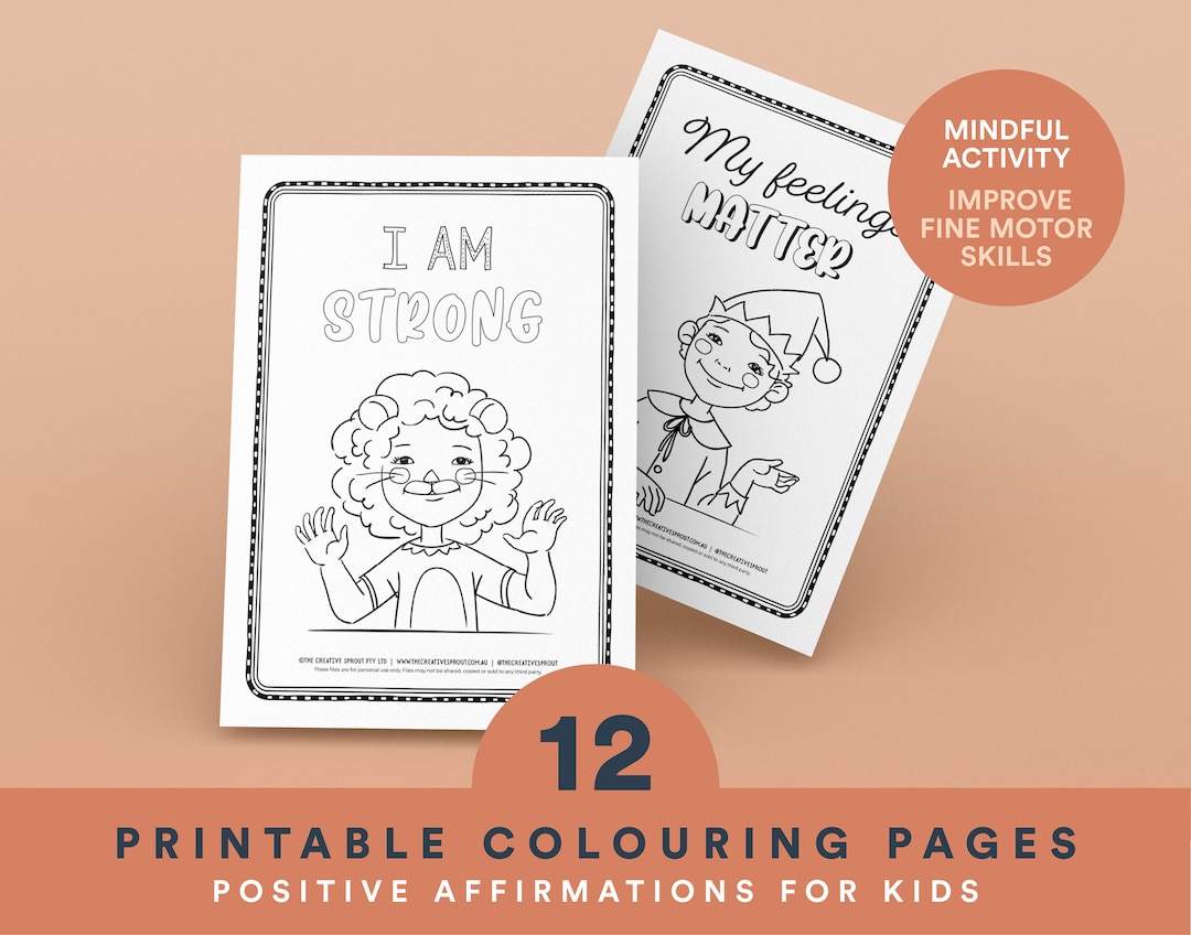 Printable Affirmation Colouring Pages - Etsy