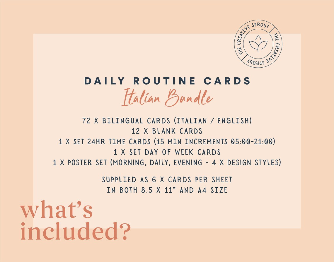 Italian Routine Chart Routine Checklist Routine Cards Daily - Etsy