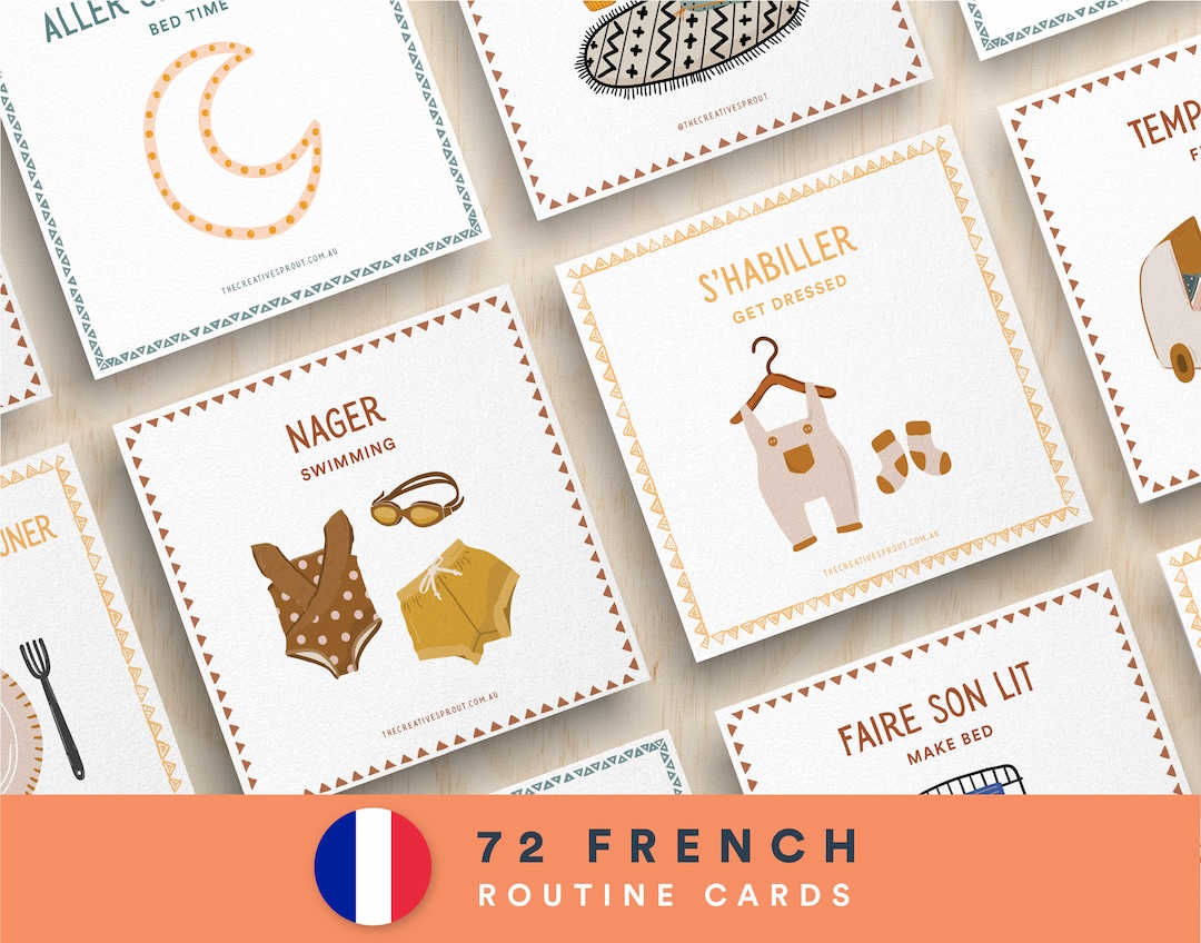French Routine Chart, Routine Checklist, Routine Cards, Daily Rhythm ...