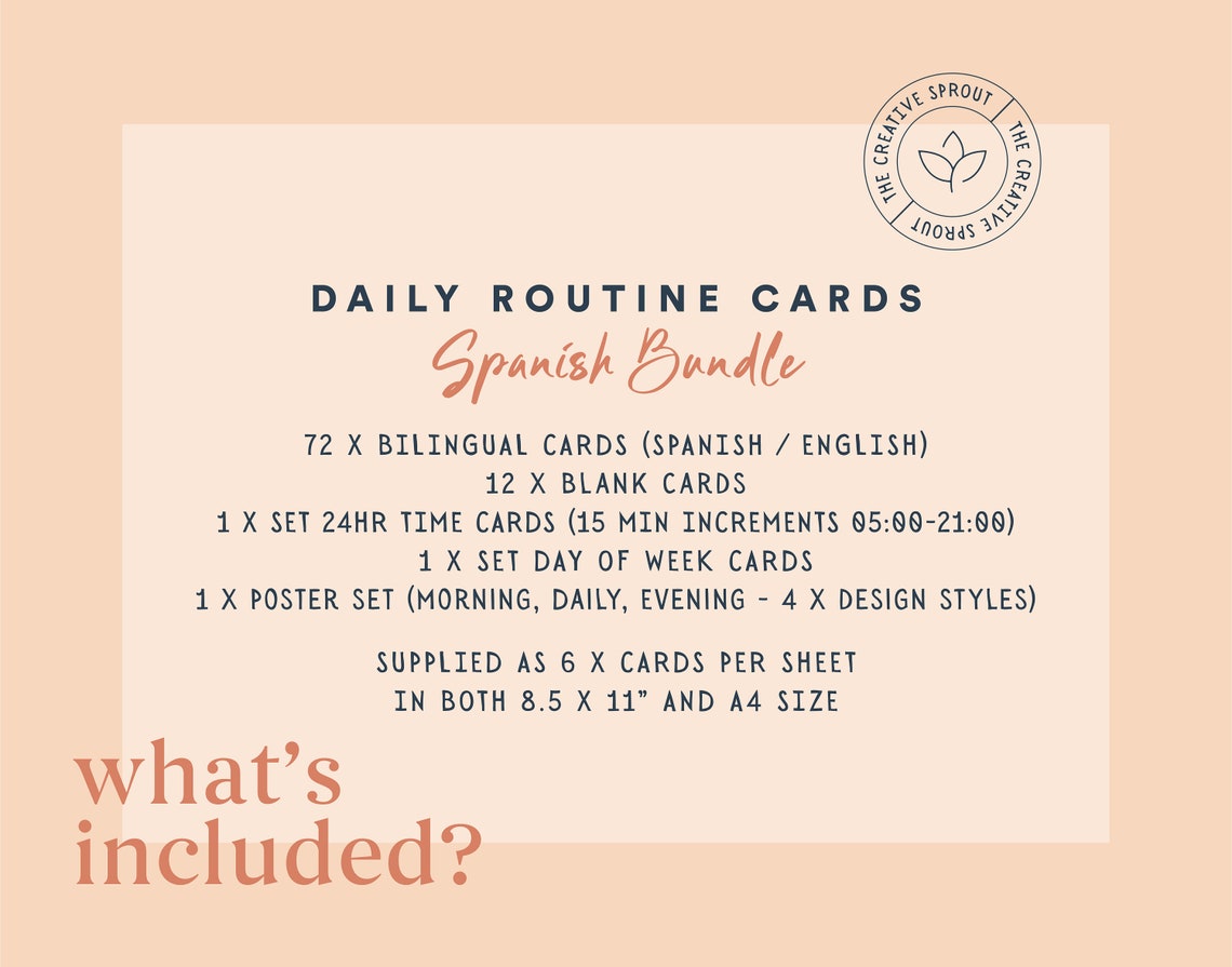 Spanish Routine Chart Routine Checklist Routine Cards Daily - Etsy