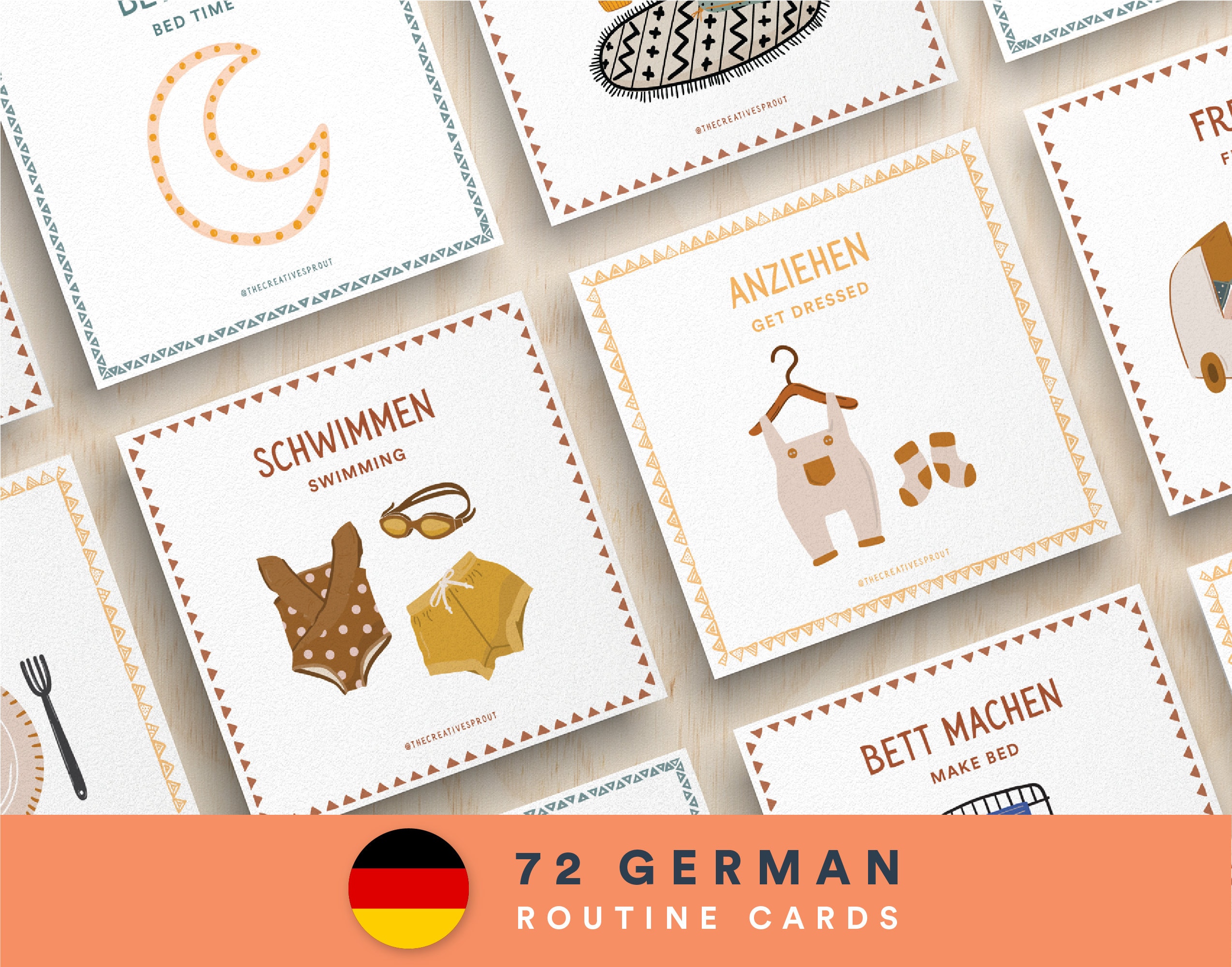 German Routine Chart Routine Checklist Routine Cards Daily - Etsy