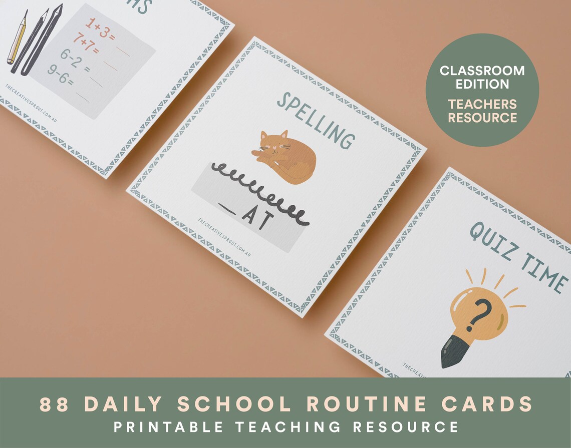 School Routine Cards Routine Checklist Routine Cards Daily - Etsy