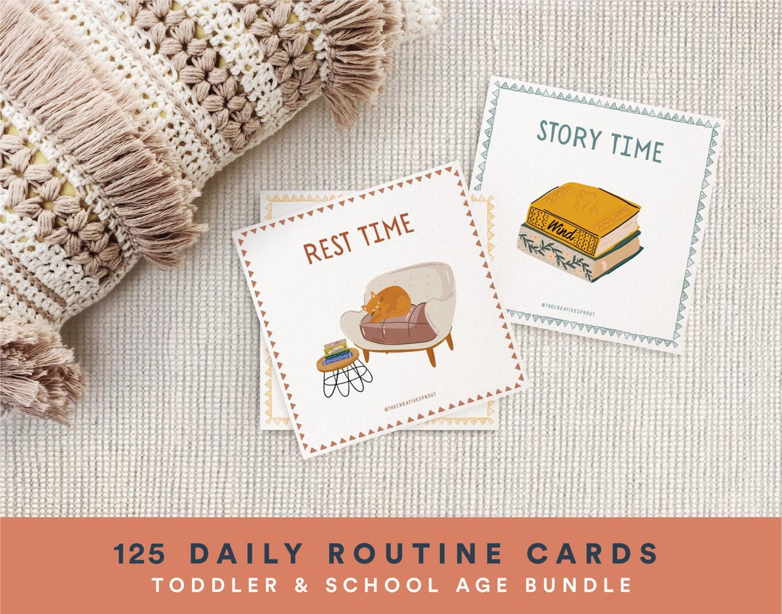 Routine Chart Routine Checklist Routine Cards Daily Rhythm | Etsy