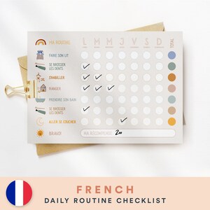 French Daily Routine Checklist, French Routine Checklist, Daily Rhythm ...
