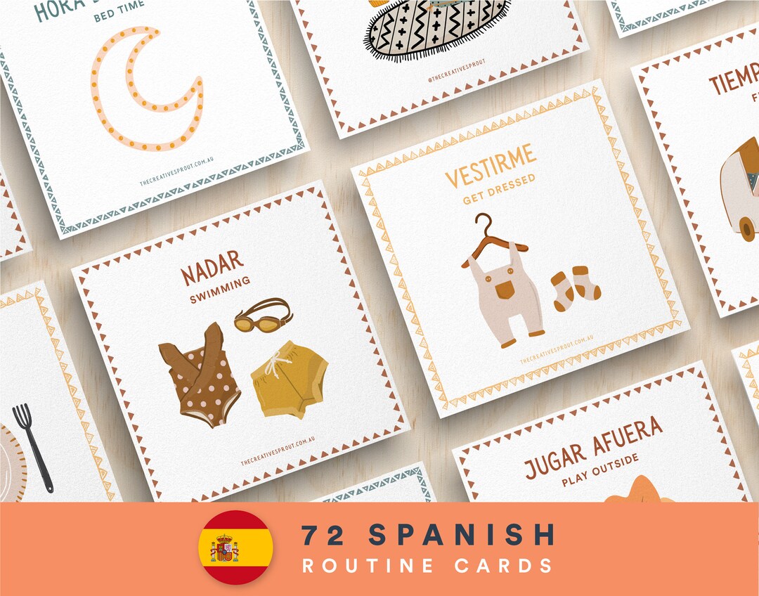 Spanish Routine Chart, Routine Checklist, Routine Cards, Daily Rhythm ...