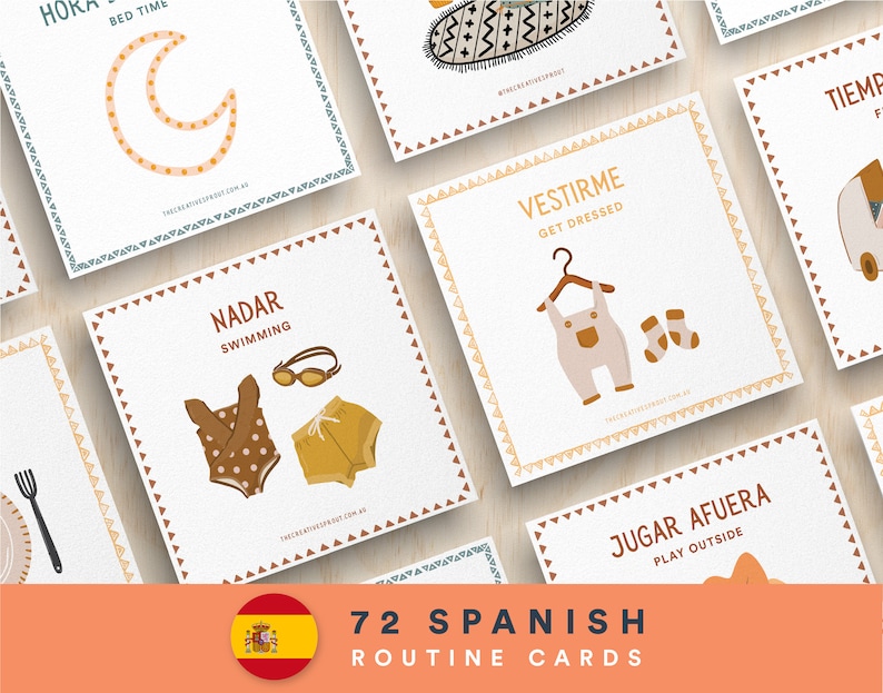 Spanish Routine Chart Routine Checklist Routine Cards Daily | Etsy